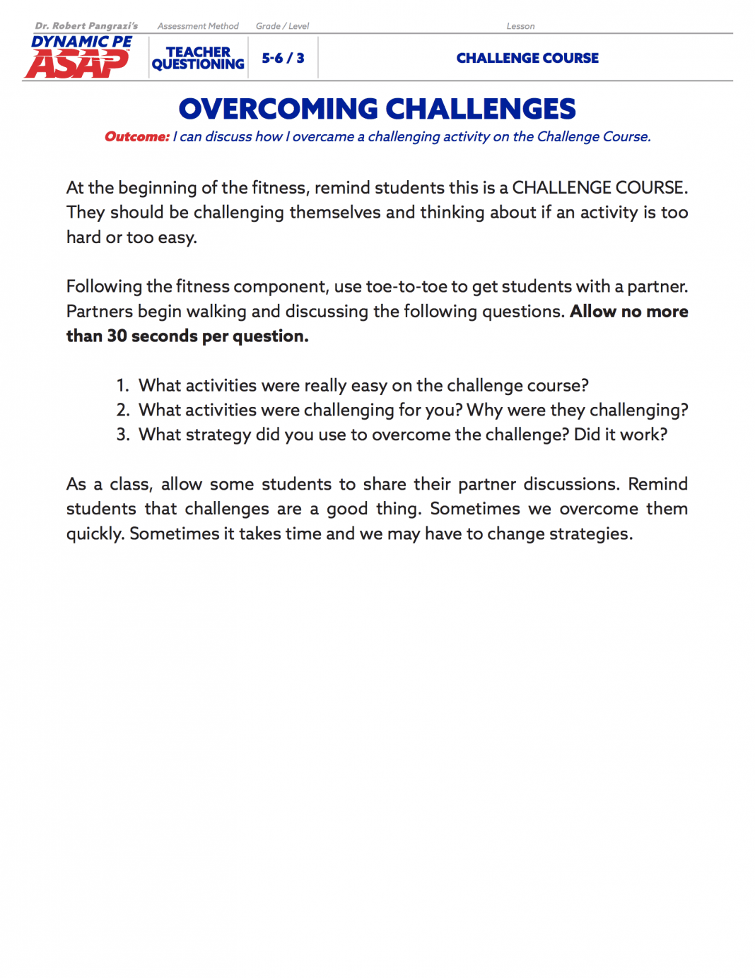 Formative Assessment Examples with Dynamic PE ASAP | PE Blog