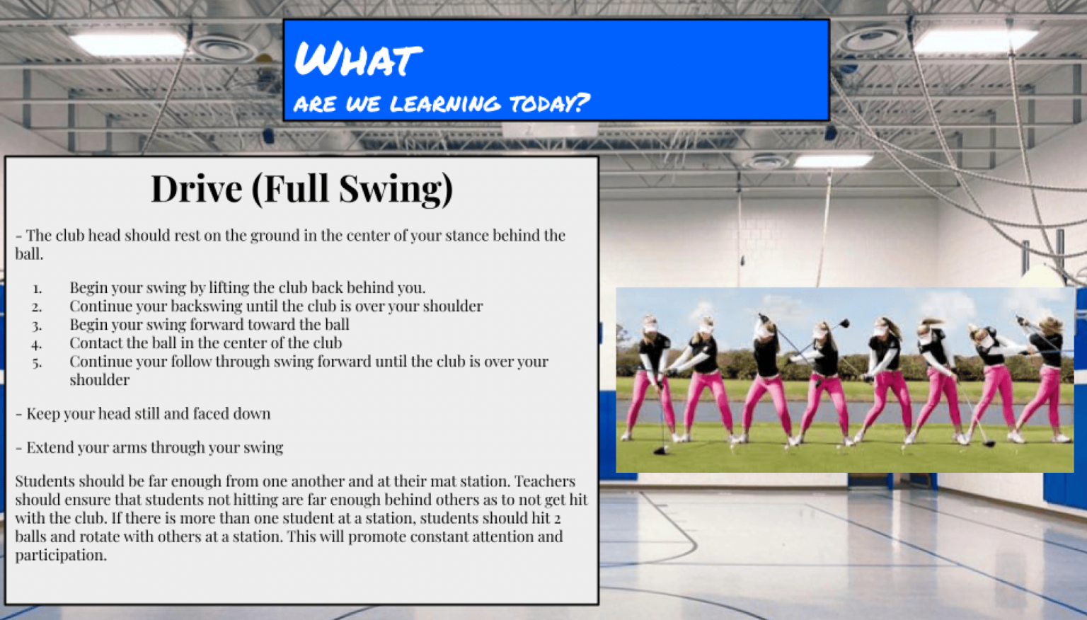 Golf Station and Instruction Ideas in Physical Education